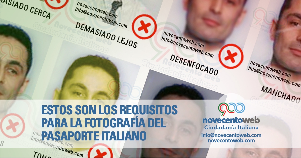 Guía y requisitos para Fotografías de Pasaporte Italiano. Novecentoweb ...
